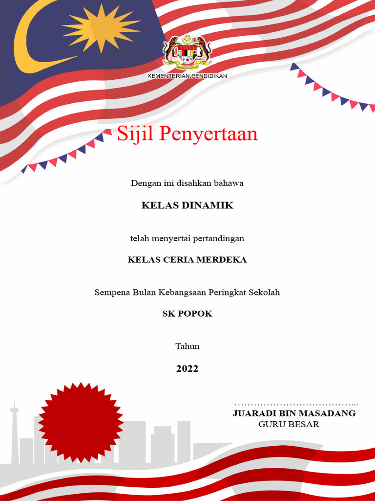 Contoh Sijil Merdeka | PDF