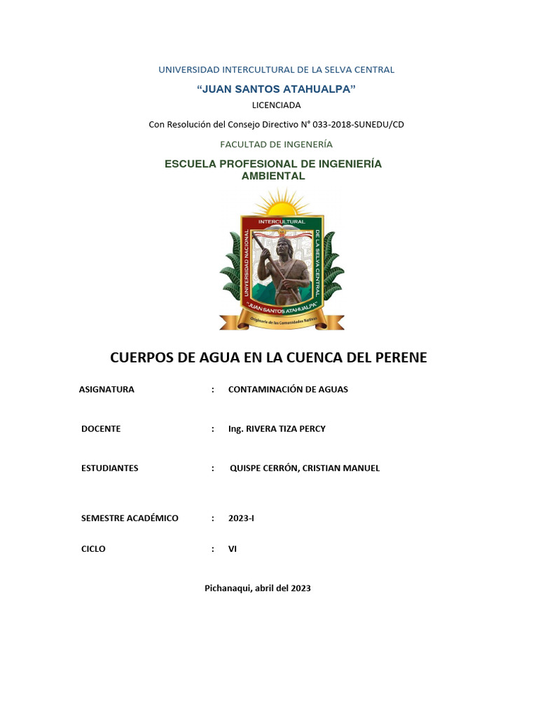Cursos Hidricos de La Cuenca Del Perene-1 | PDF | Río | Agua subterránea