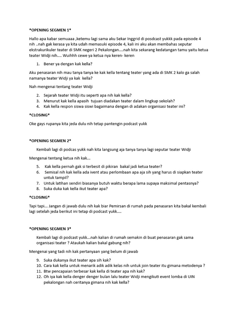 Naskah Podcast | PDF | Puisi