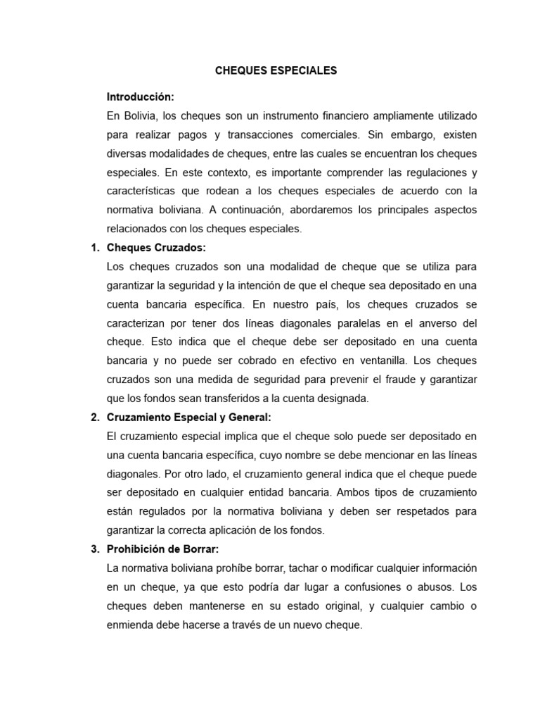 Cheques y Pagarés en Bolivia | PDF | Cheque | Bancos