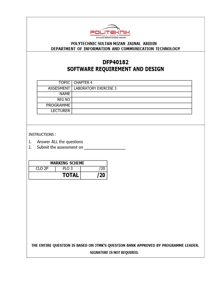 Lab Exercise 3 SRD | PDF | System | Unified Modeling Language