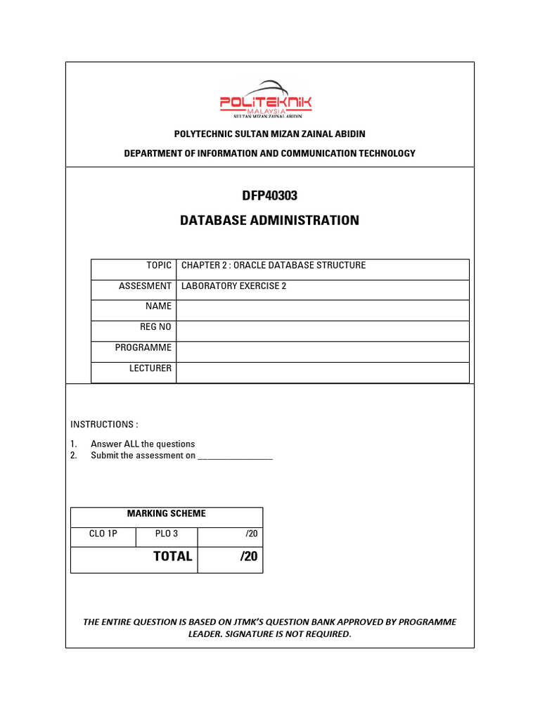 Lab Exercise Dba 2 | PDF | Computers