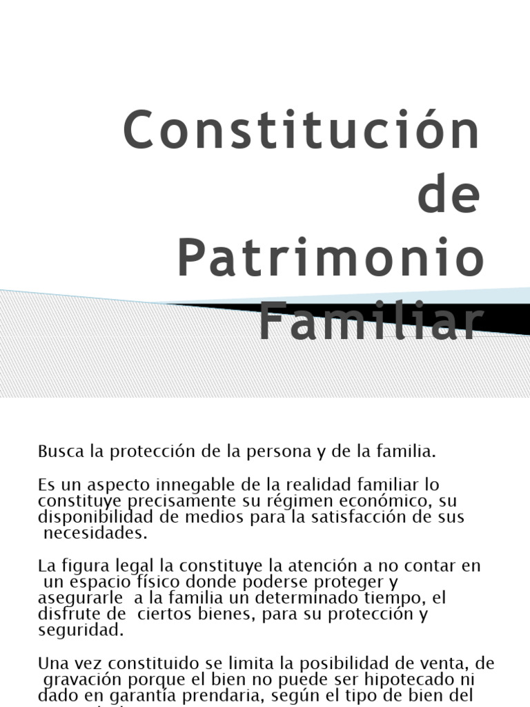 Patrimonio Familiar | PDF | Bienes (Ley) | Propiedad