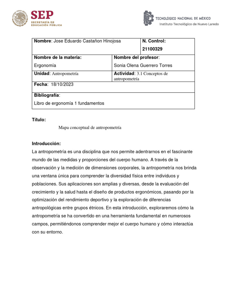 3.1 Mapa Conceptual de Antropometria (I) | PDF | Antropometría ... 3.1 Mapa Conceptual de Antropometria (I) | PDF | Antropometría ...