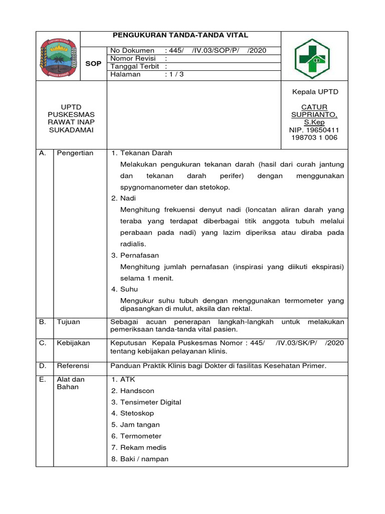 Sop Pengukuran TTV | PDF