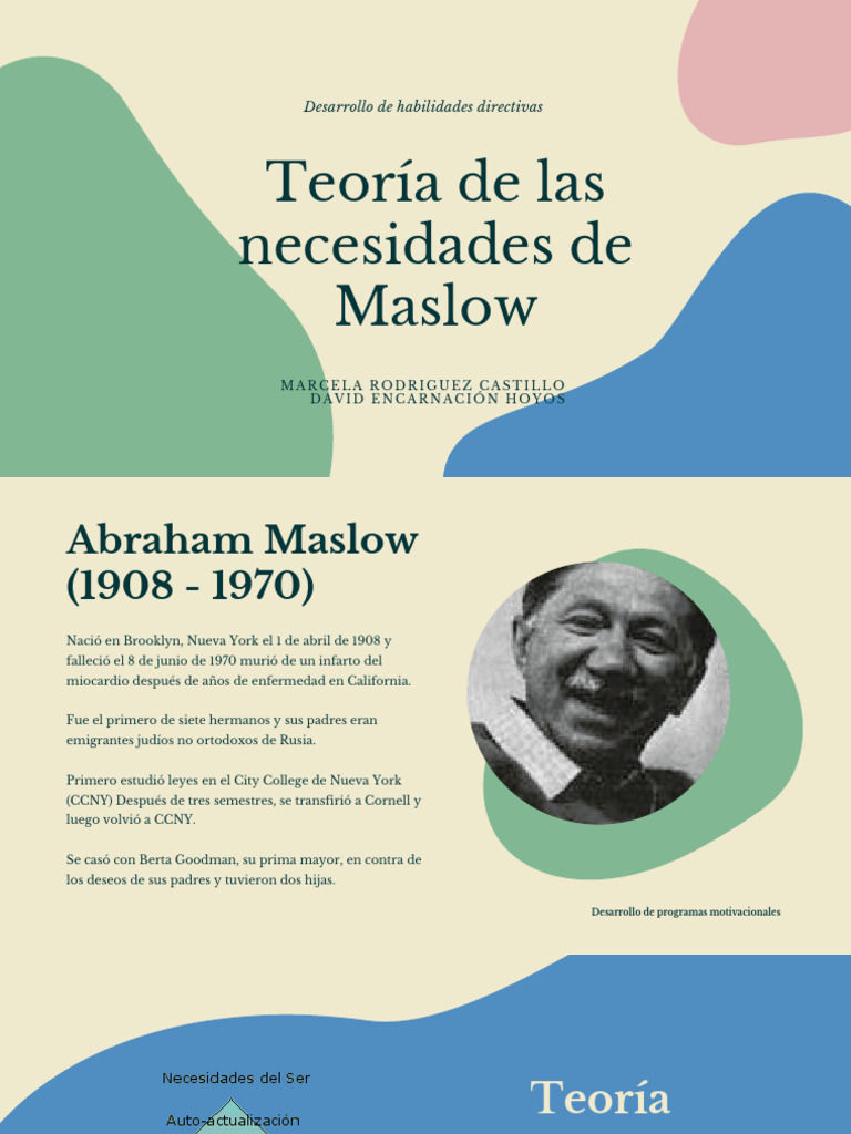 Teoría de las necesidades de maslow | PDF