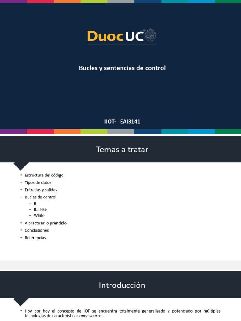 1.1.3 Bucles y Sentencias de Control | PDF | Lenguaje de programación | Internet de las Cosas
