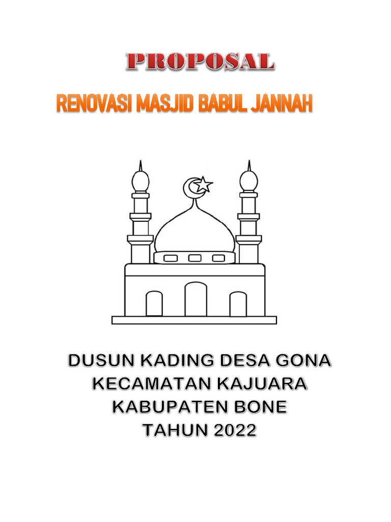 Permohonan Dana Renovasi Masjid Babul Jannah | PDF