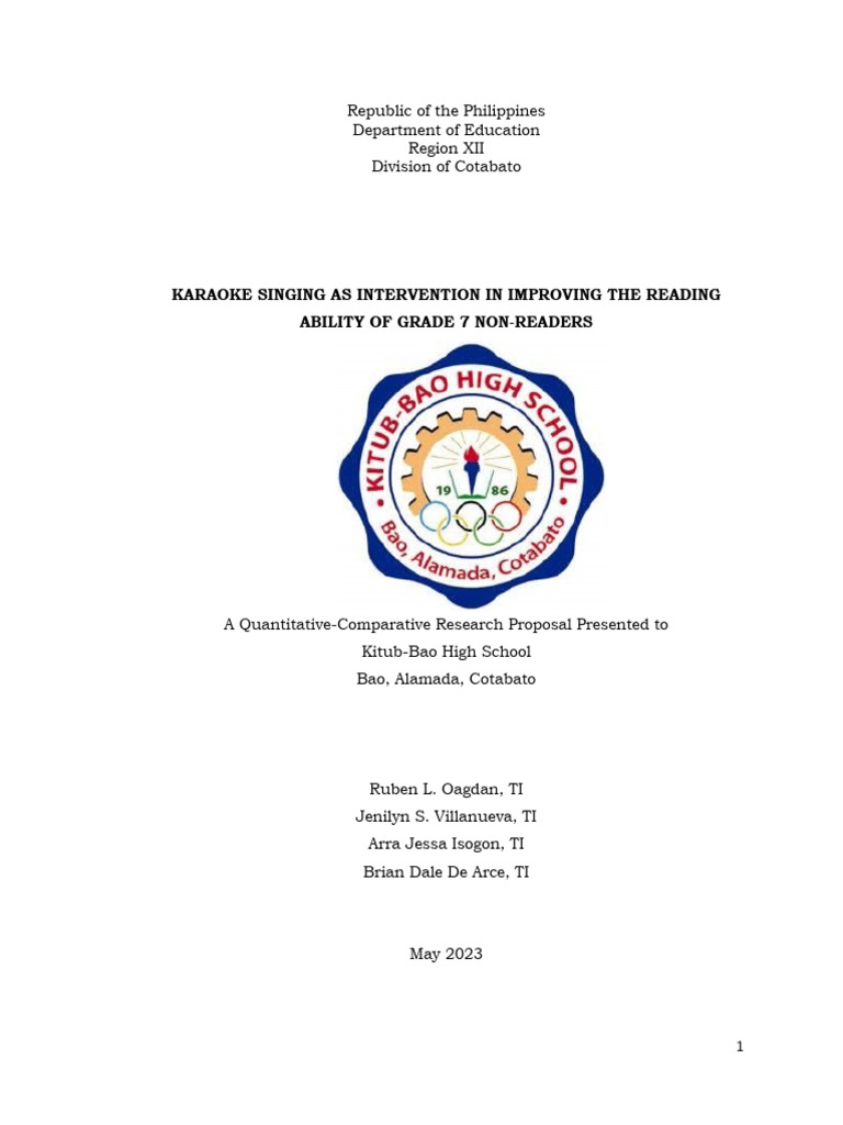 Karaoke Singing As Intervention in Improving The Reading Ability of Grade 7 Non-Readers | PDF ...
