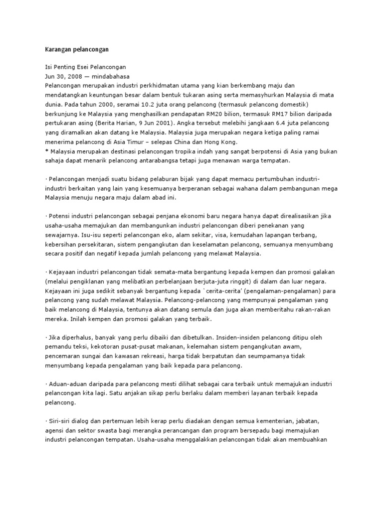 Karangan Pelancongan Pdf