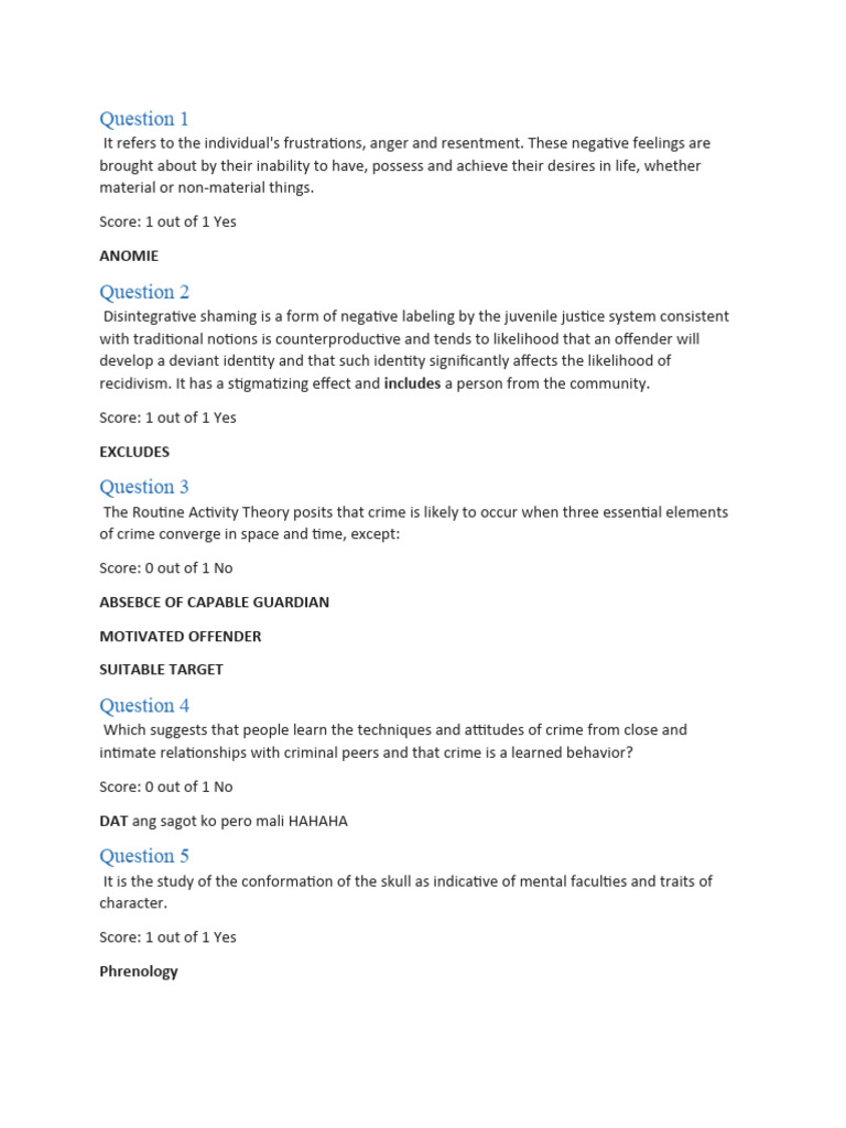 Practice Exam | PDF | Crimes | Crime & Violence