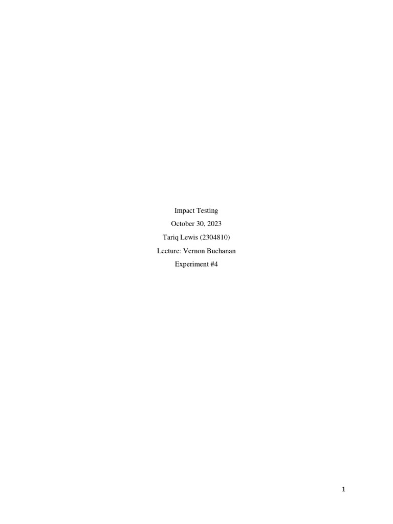 Impact Test Lab Report | PDF | Ductility | Fracture