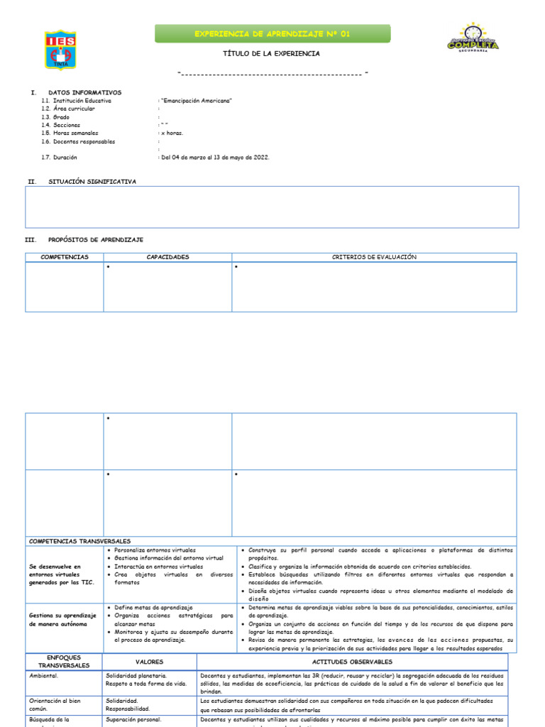 Formato EdA | PDF | Aprendizaje | Evaluación