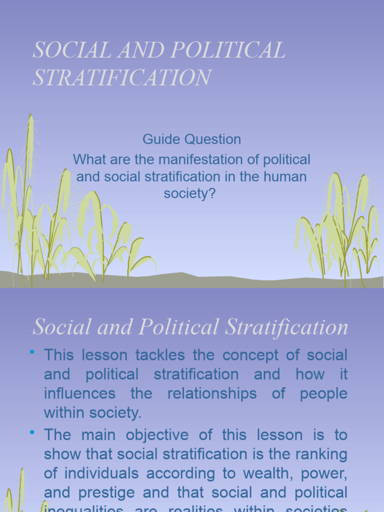 Lesson 7 SOCIAL AND POLITICAL STRATIFICATION | Download Free PDF ...