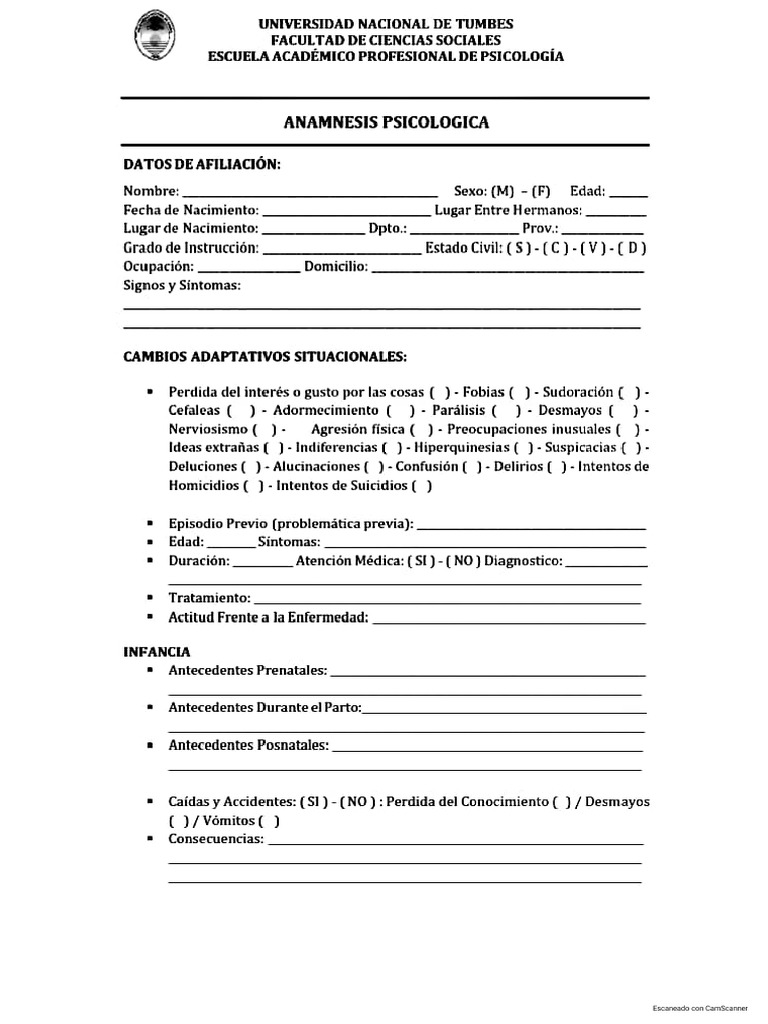 Anamnesis Adultos | PDF