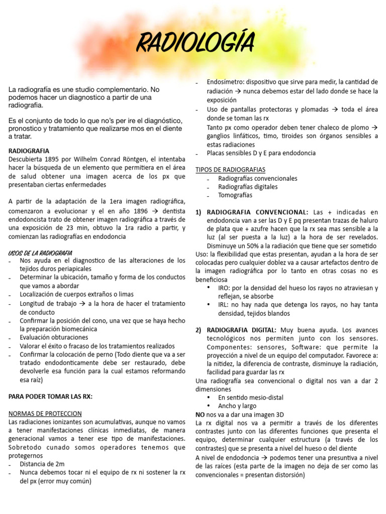 Tema 8 Radiologia Pdf Rayo X Radiología
