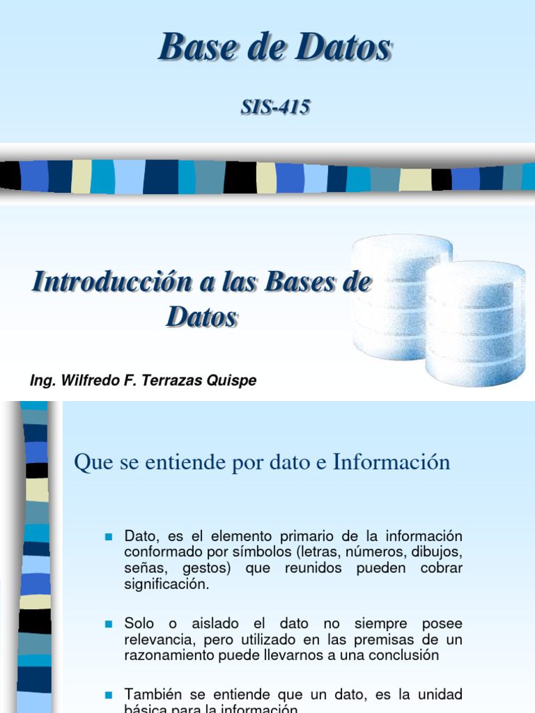 Introduccion A Las Bases de Datos | PDF | Bases de datos | Archivo de computadora