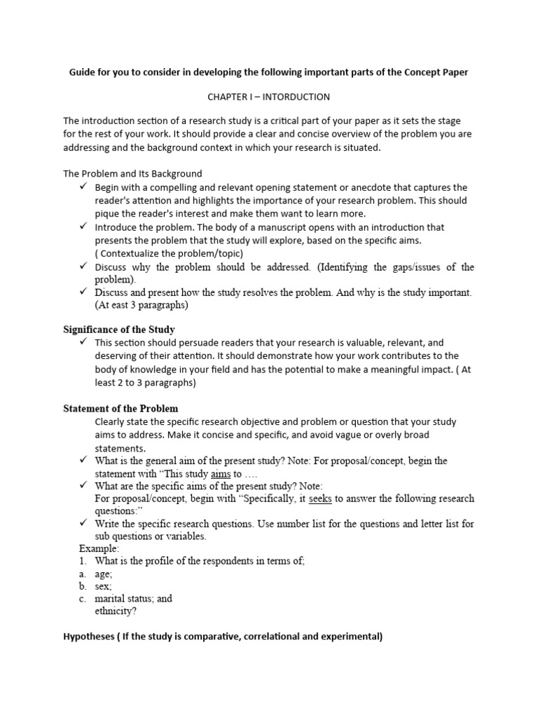 Guide For You To Consider in Developing The Following Important Parts ...