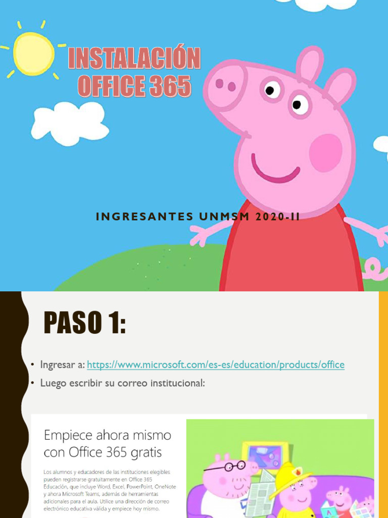 Instalacion Office 365 - Peppa Pig | PDF