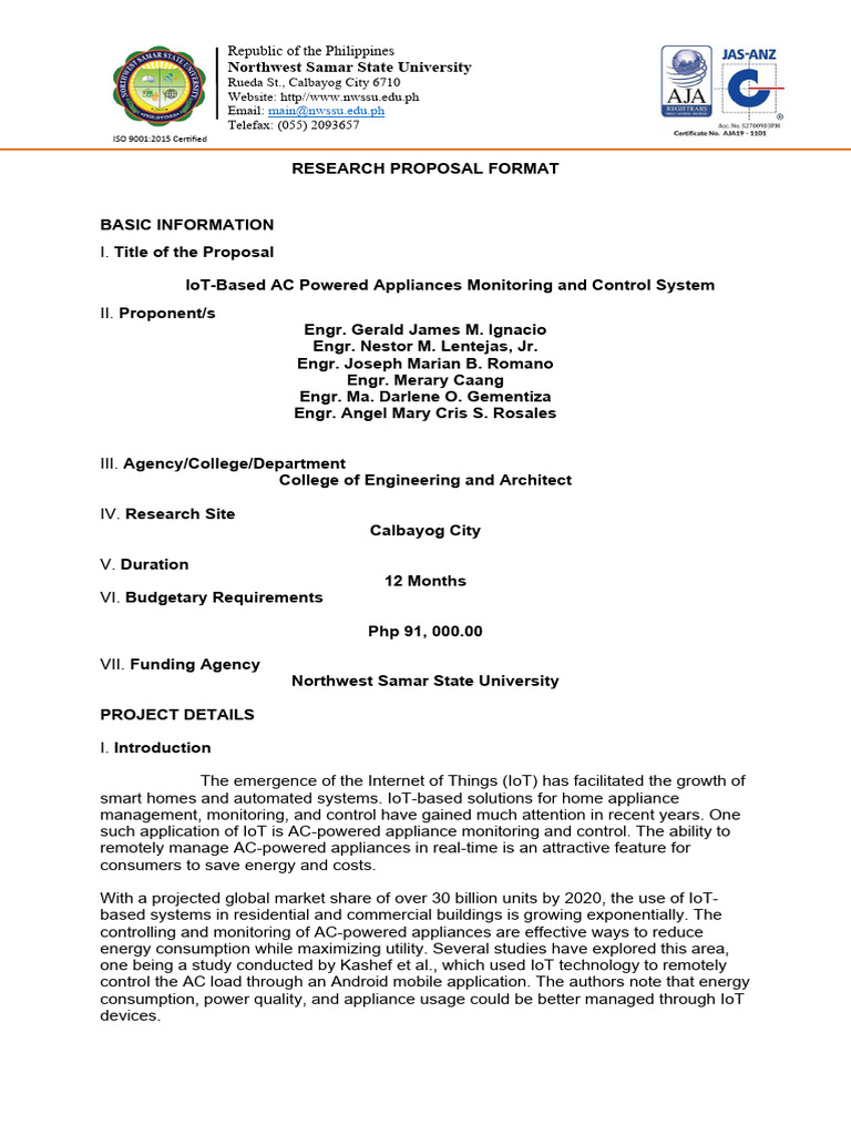 Cea Research Proposal | PDF | Internet Of Things | Wireless Sensor Network