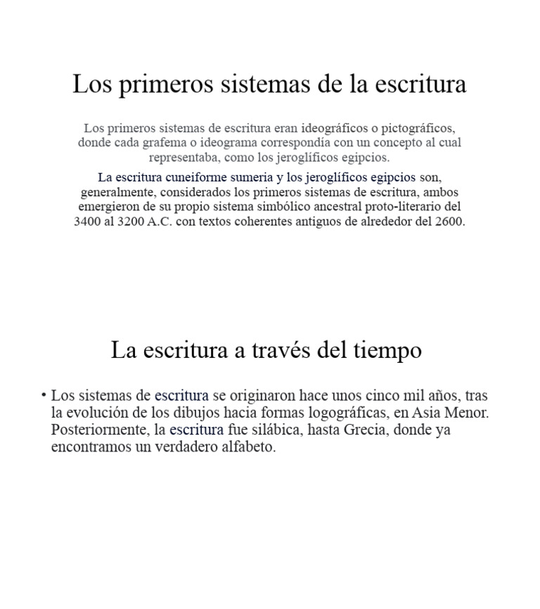 Los Primeros Sistemas de La Escritura | PDF