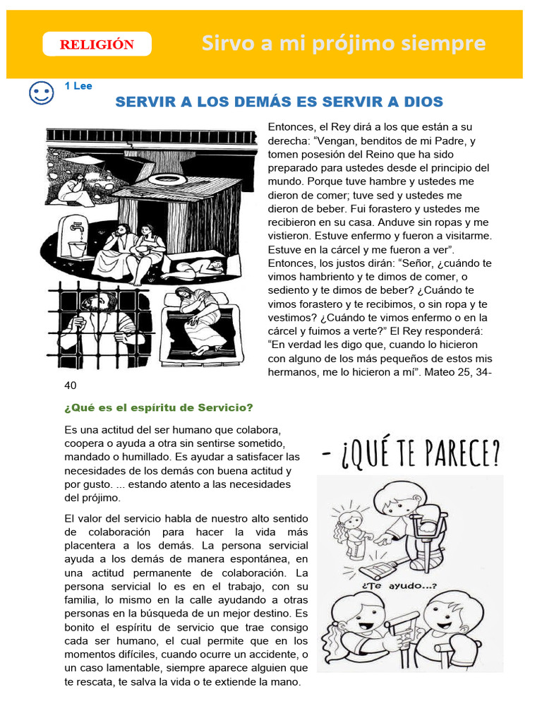 D2 A2 FICHA REL. Sirvo A Mi Prójimo Siempre | PDF