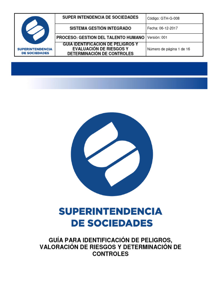 GTH-G-008 Guia para Identificación de Peligros | PDF | Riesgo