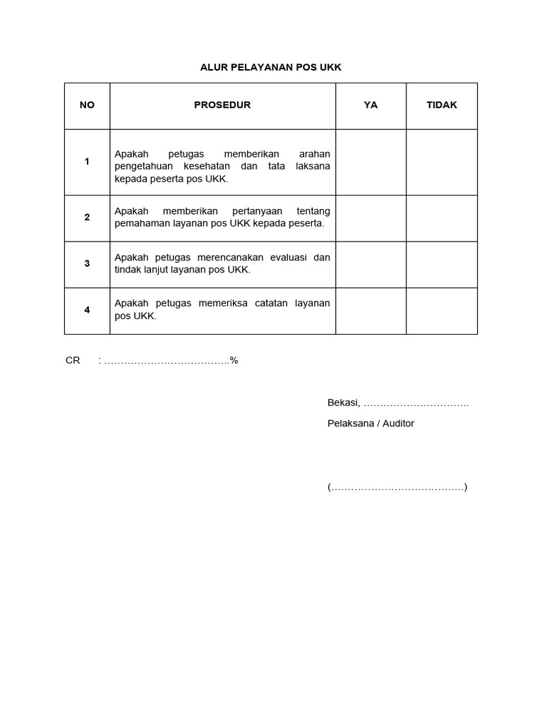 Alur Pelayanan Pos Ukk Akre 2023 | PDF