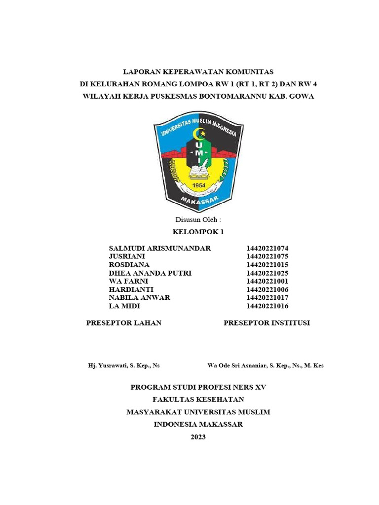 Laporan Komunitas Kelompok 1-1 | PDF