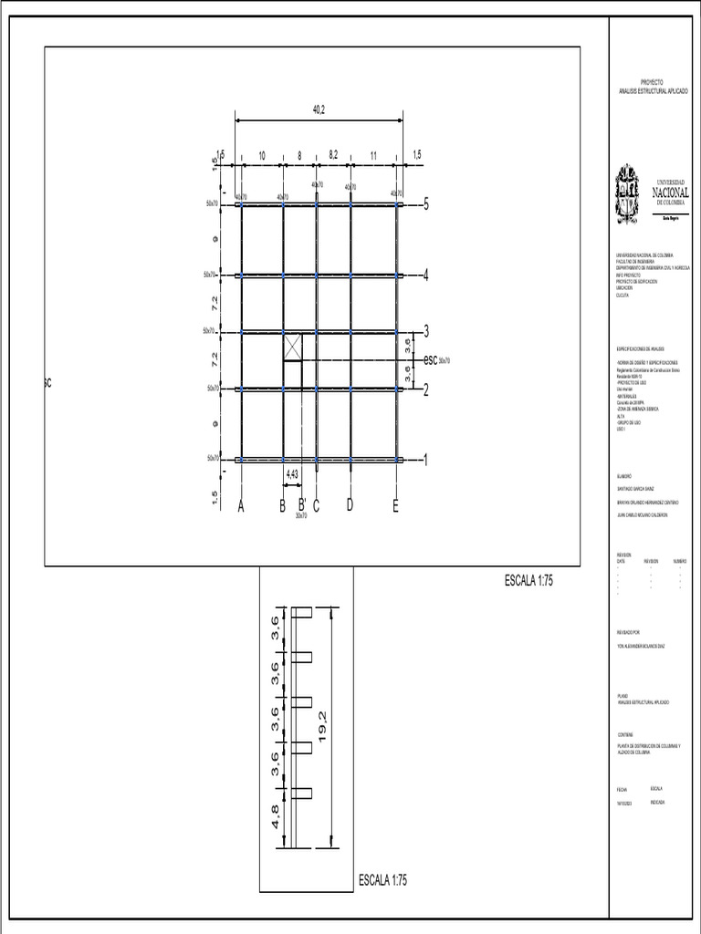 Plano Columnas Planta y Alzado | PDF