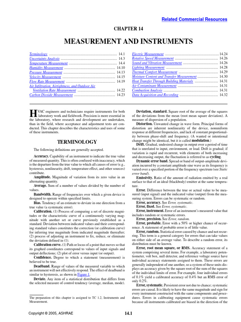Measurement and Instruments: Terminology | PDF | Accuracy And Precision | Thermometer