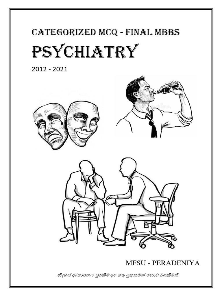 Psychiatry - Categorized MCQ (2021 March Added) | PDF