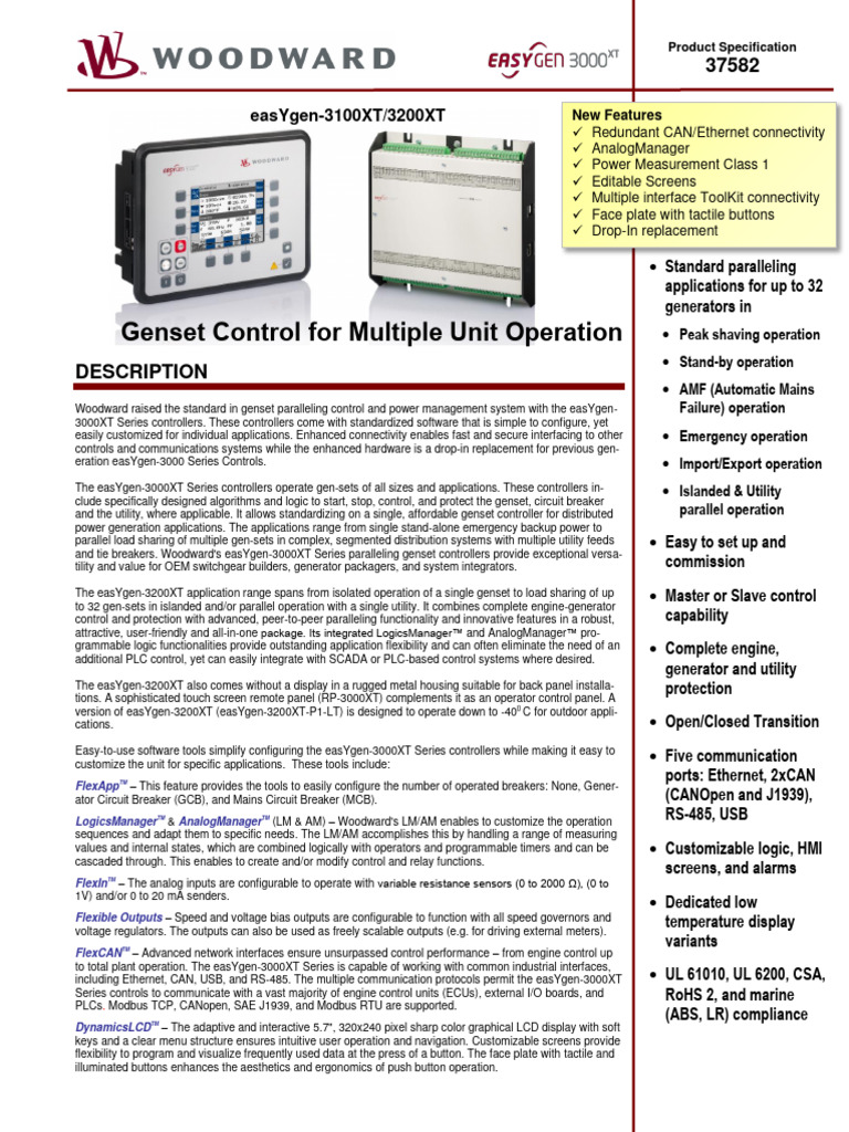 PS easYgen-3100XT-3200XT-P1 F | PDF | Alternating Current | Programmable Logic Controller