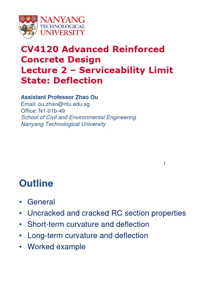 Lecture 2 - Serviceability Limit State Deflection - ZHAO OU | PDF ...