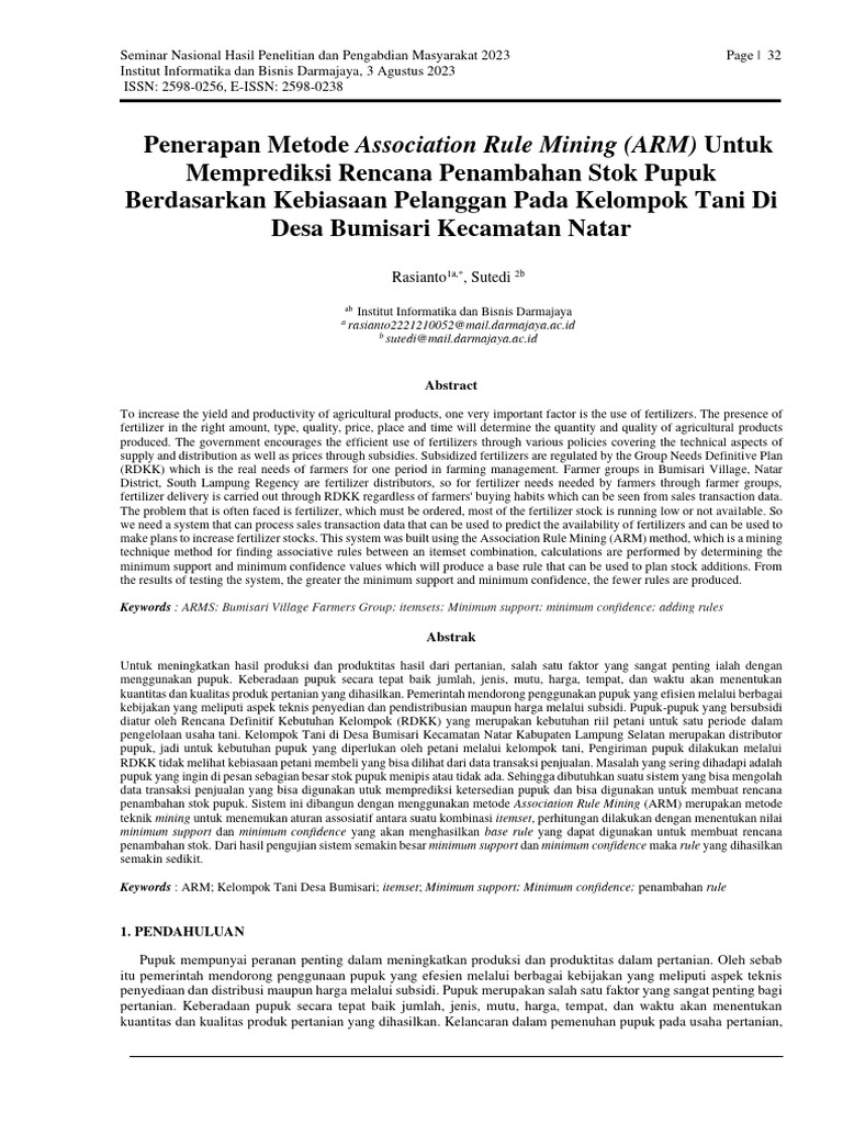 Data Mining Jurnal Pdf Fertilizer Data Mining