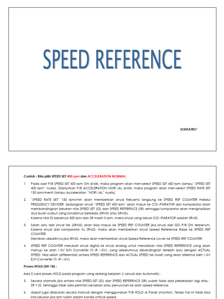 Speed Reference | PDF