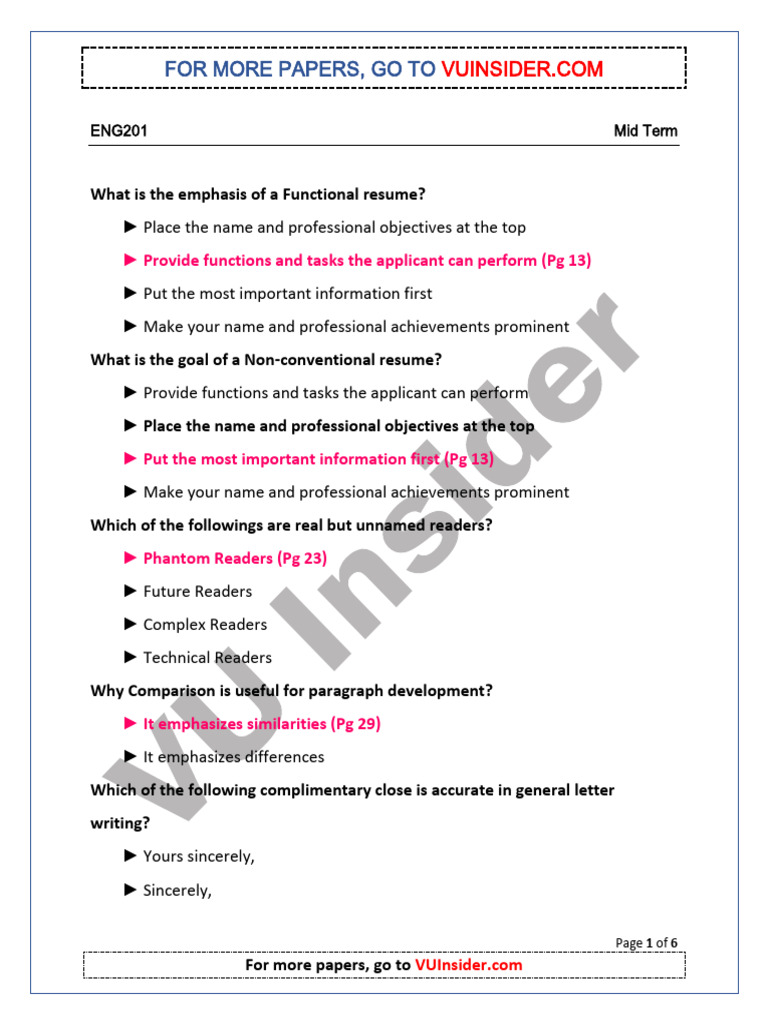ENG201 Midterm Exam Overview | PDF | Communication | Credibility