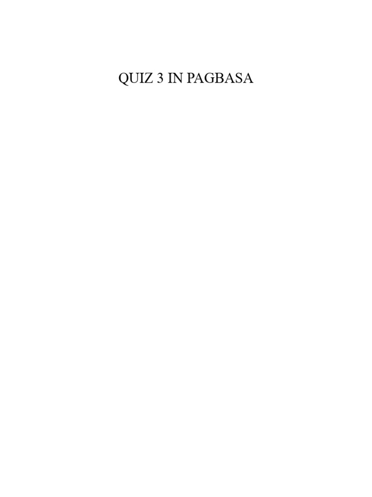 Quiz in Pagbasa W3 | PDF