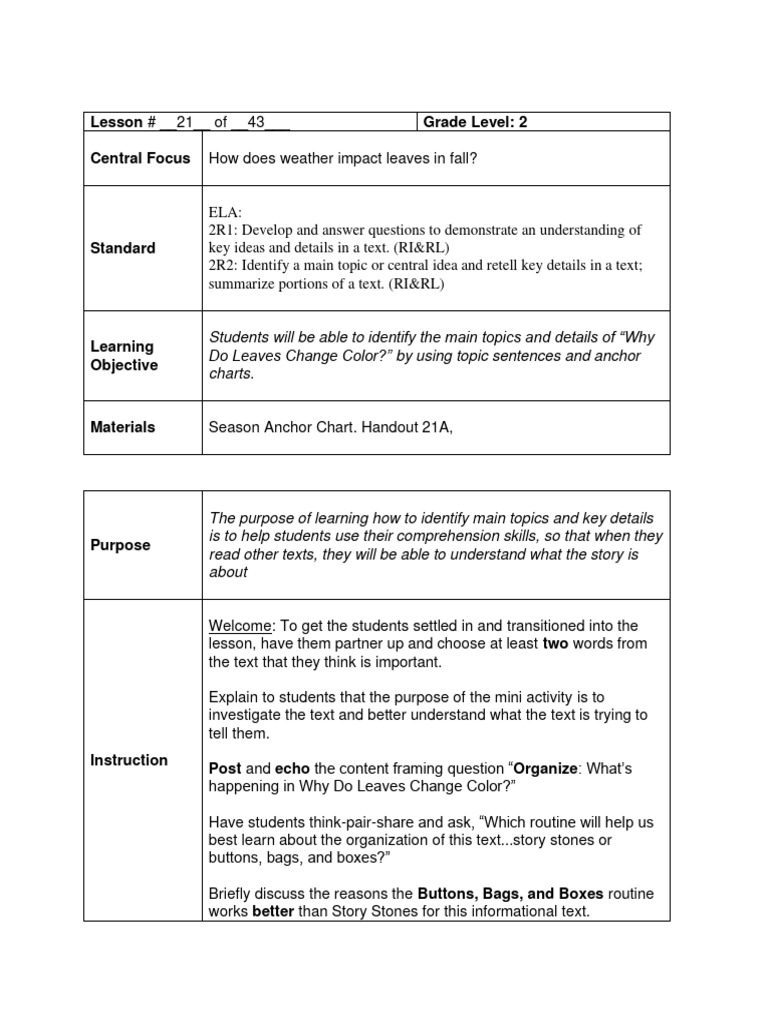 Lessonplan 1 Ela | PDF | Reading Comprehension | Pedagogy