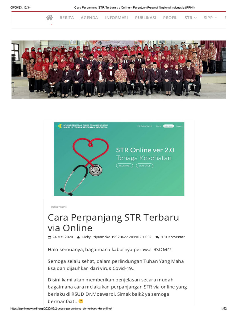 Cara Perpanjang STR Terbaru Via Online - Persatuan Perawat Nasional ...