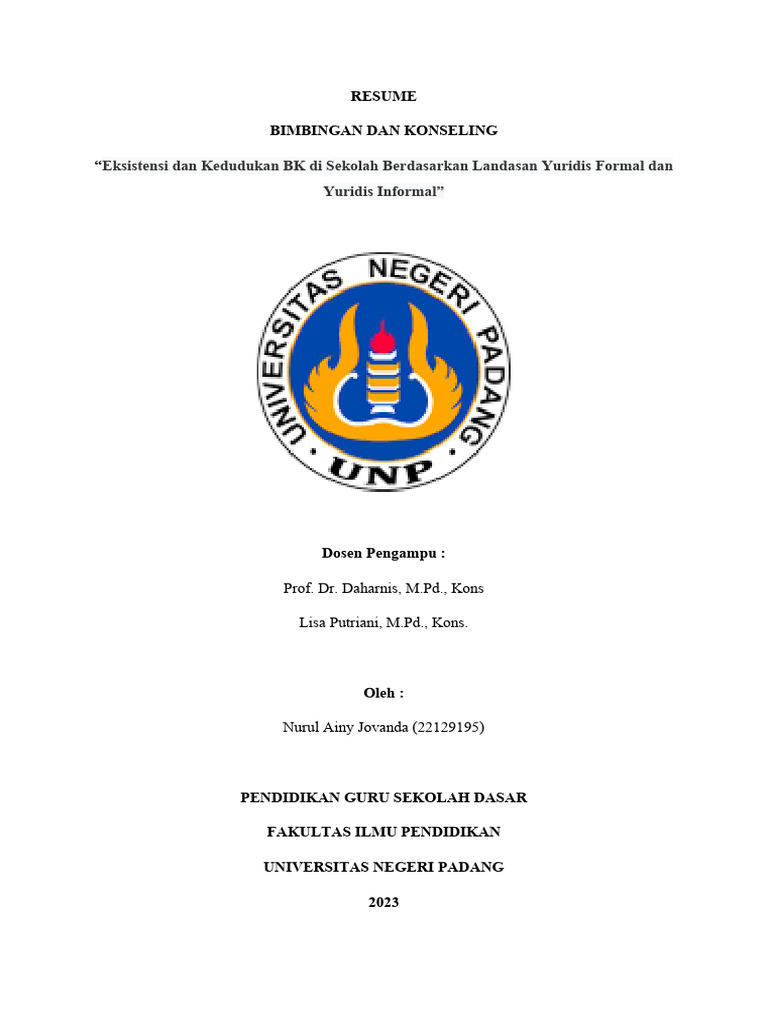 Eksistensi dan Kedudukan BK di Sekolah Berdasarkan Landasan Yuridis ...