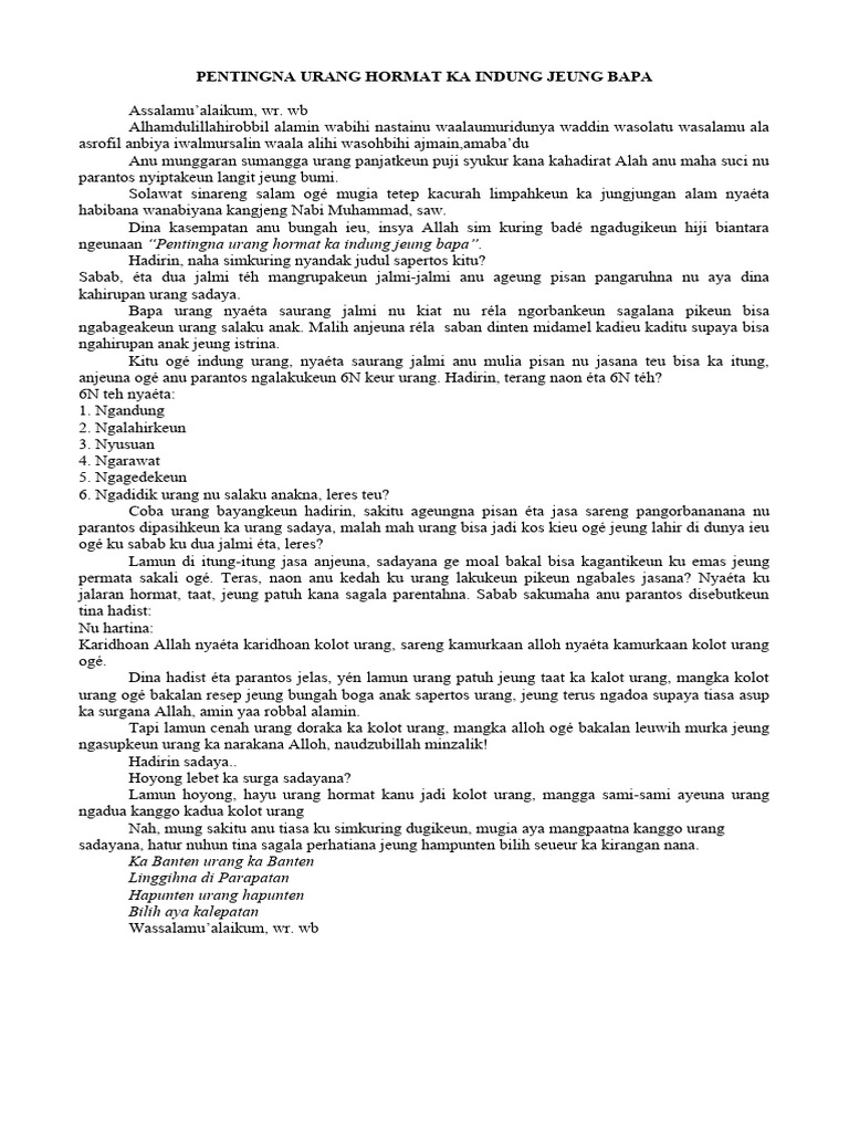 Naskah Biantara Sunda | PDF