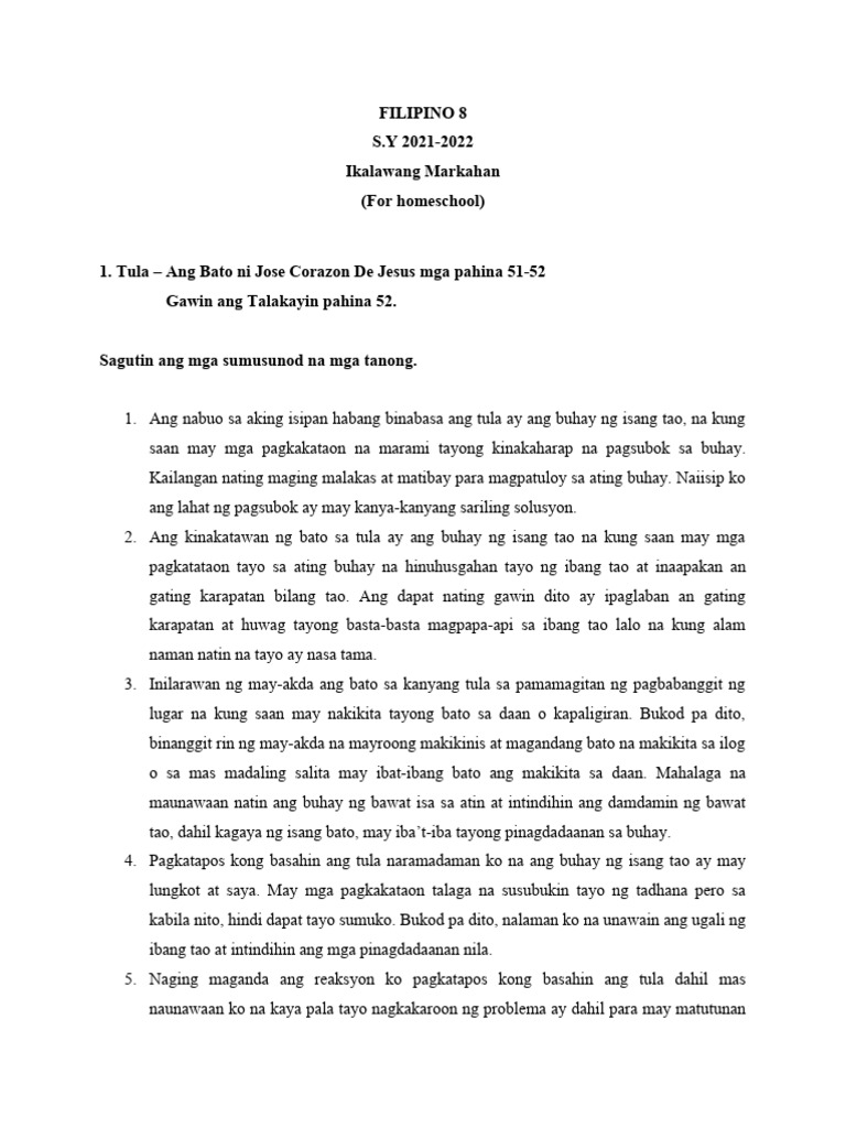 FILIPINO 8 - 2nd Quarter | PDF