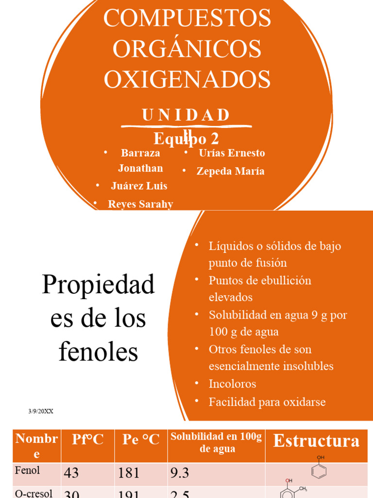 COMPUESTOS ORGÁNICOS OXIGENADOS | PDF | Química Física | Compuestos de ...