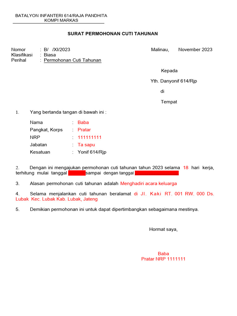 cONTOH fORMAT pERMOHONAN tERBARU | PDF