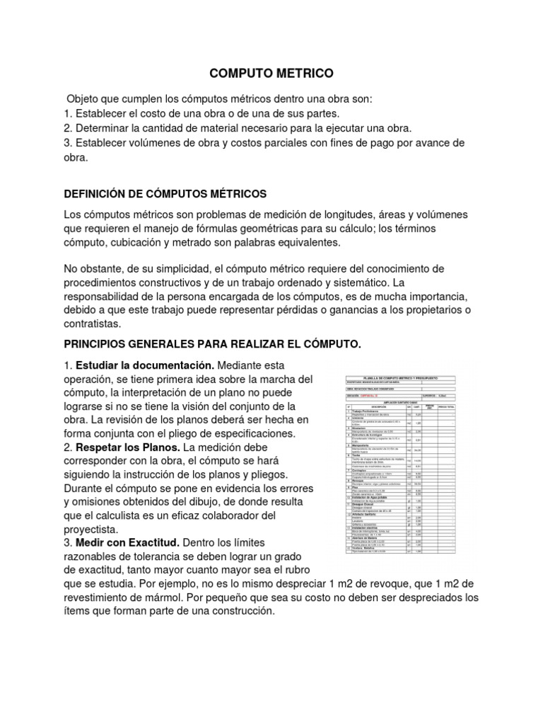 Computo Métrico | PDF