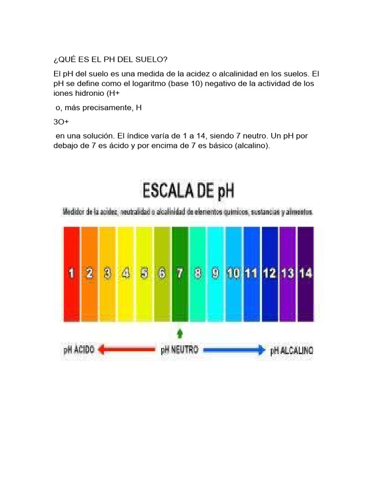 Importancia del pH del Suelo Agrícola | PDF | Ph | Química Física