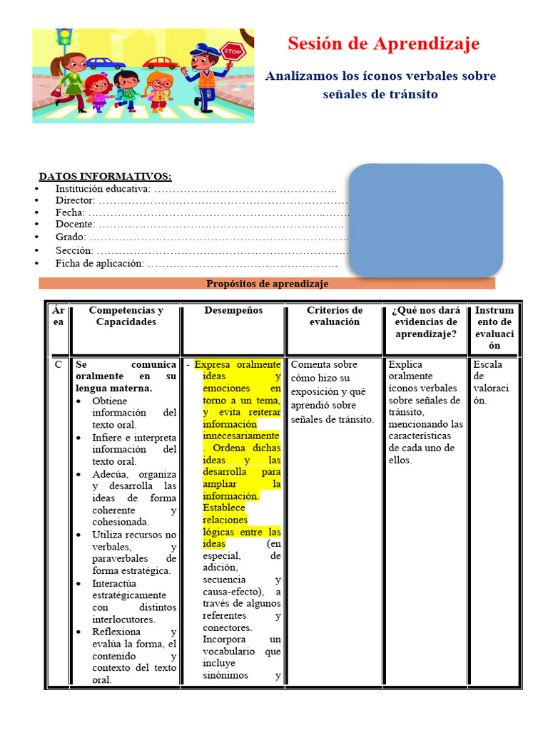 3° SESIÓN DÍA 1 COM ANALIZAMOS LOS ÍCONOS VERBALES SOBRE SEÑALES DE ...