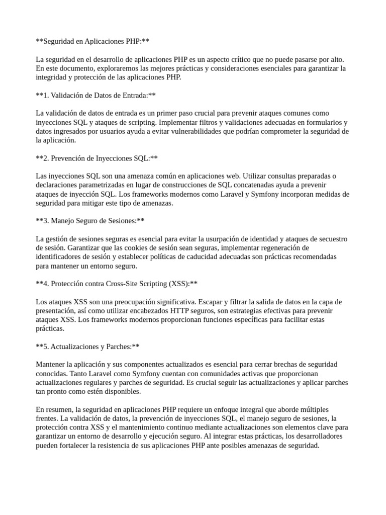 Seguridad en Aplicaciones PHP | PDF | Php | Software