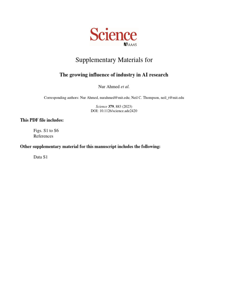 Nur Ahmed-The Growing Influence in Industry of AI Research | Download ... Nur Ahmed-The Growing Influence in Industry of AI Research | Download ...